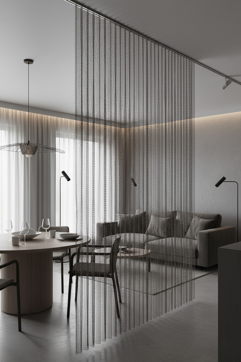 Architectural Wire Mesh Curtain for Modern Interiors